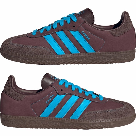 adidas | Shoes | Adidas Samba Sky Blue Brown | Poshmark